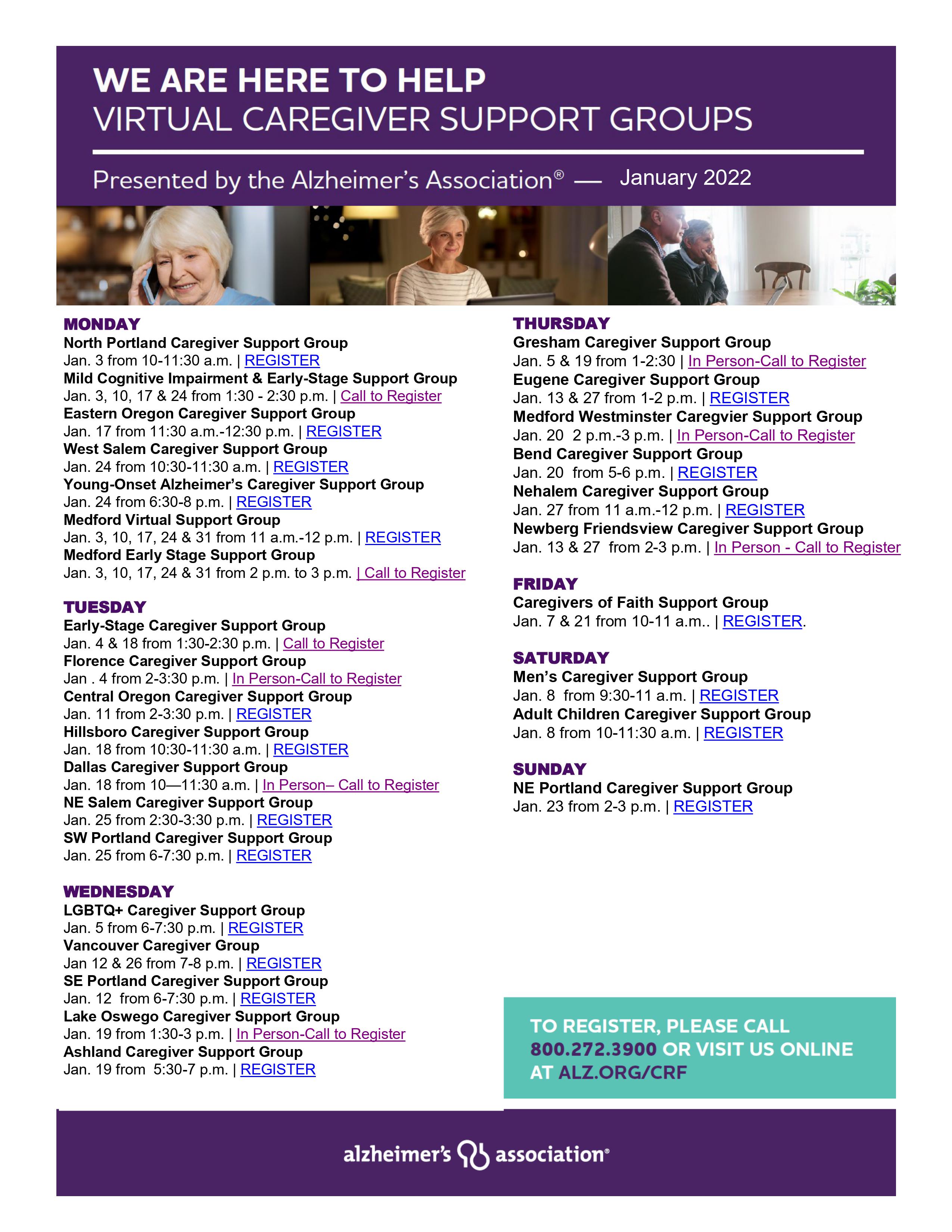 Caregiver Support Groups by Alzheimer's Association Oregon and SW ...