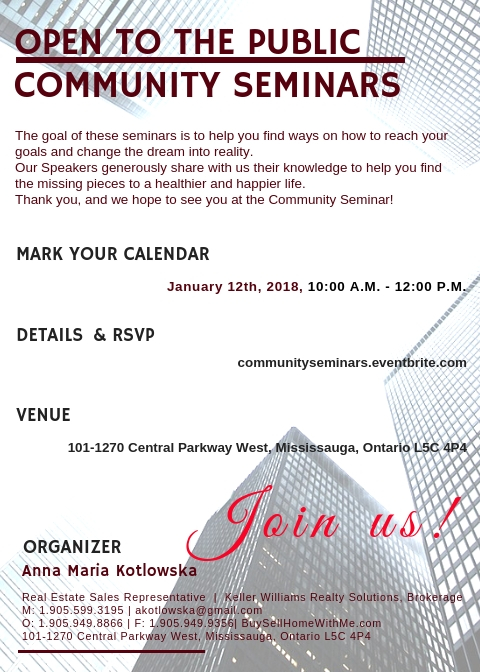 Community Seminars Group by Anna Maria Kotlowska in Mississauga, ON ...
