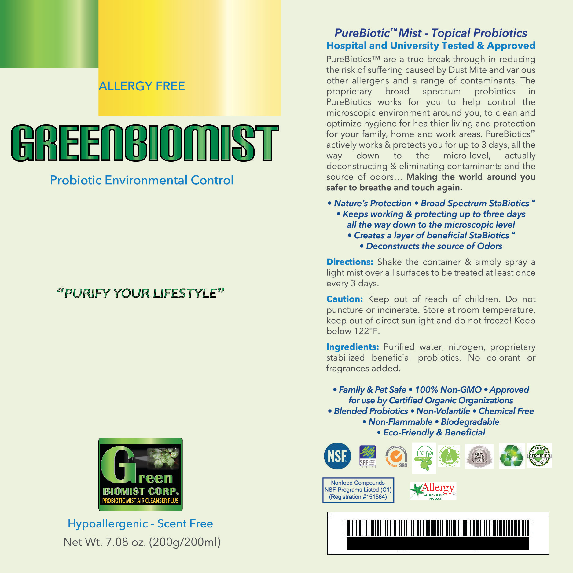 PROBIOTIC AIR-MIST CLEANSER by Do All Green in Margate, FL - Alignable