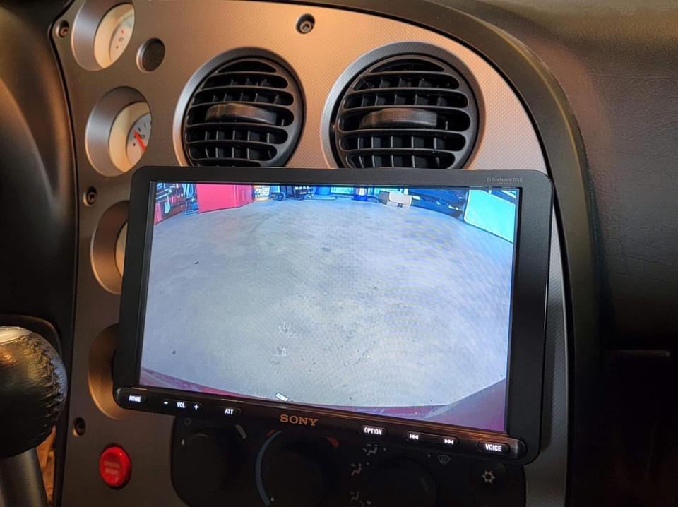 Installed a Sony XAV-AX8000 with front and rear camera in a Dodge Viper ...
