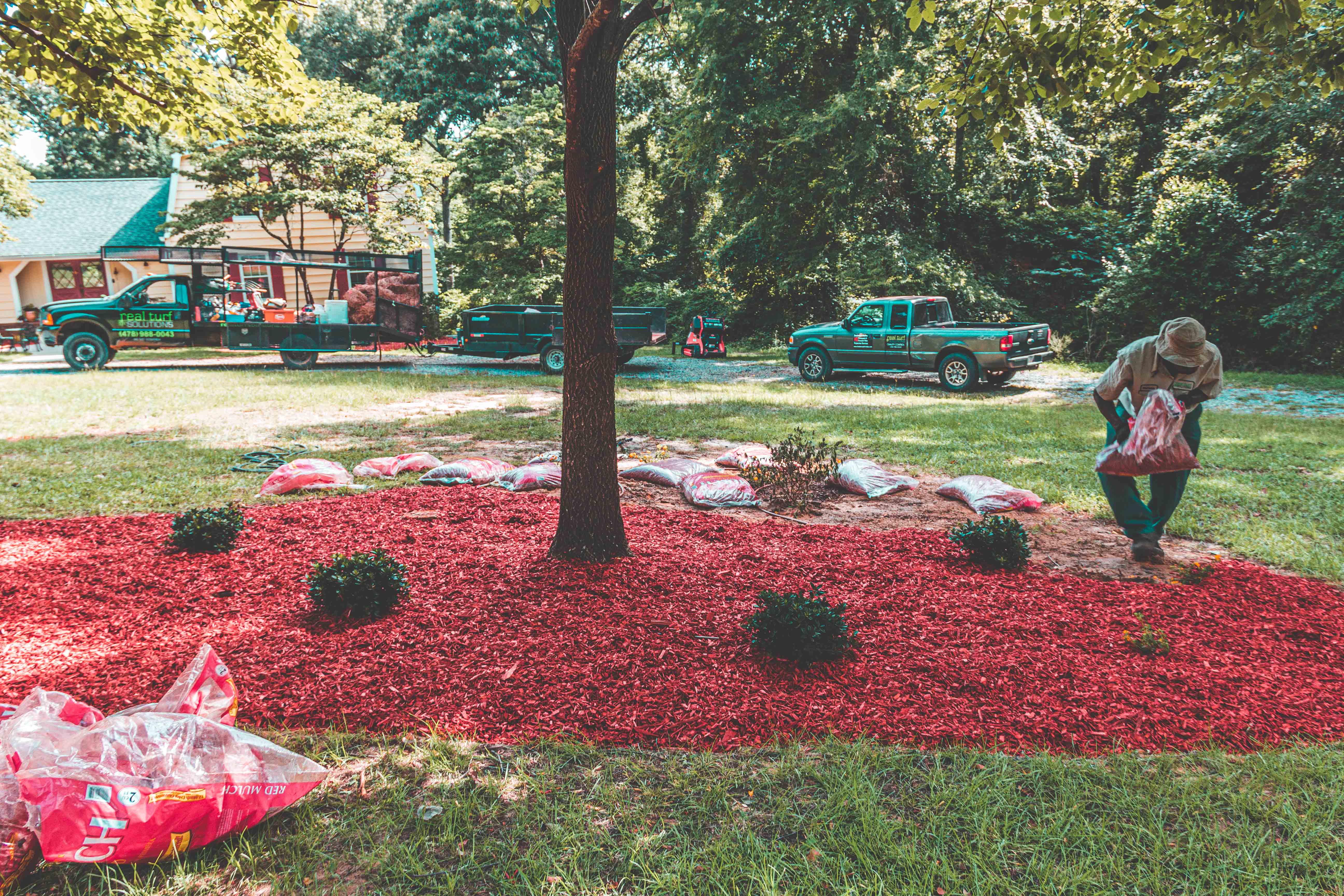 Pinestraw and Mulch Installation by Real Turf Solutions in Fort Valley ...