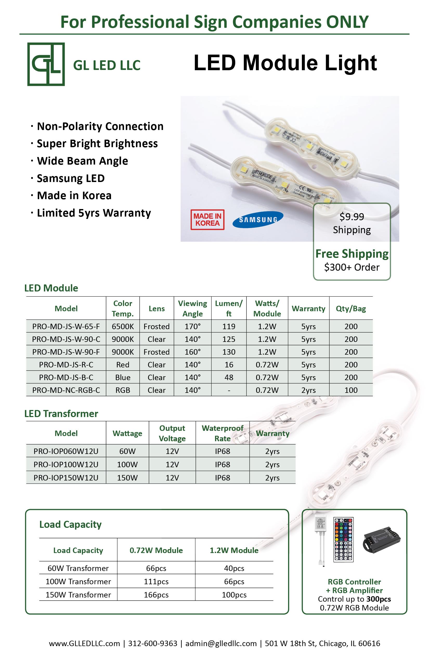 LED Module for Professional Sign Companies by GL LED US LIGHTING in ...
