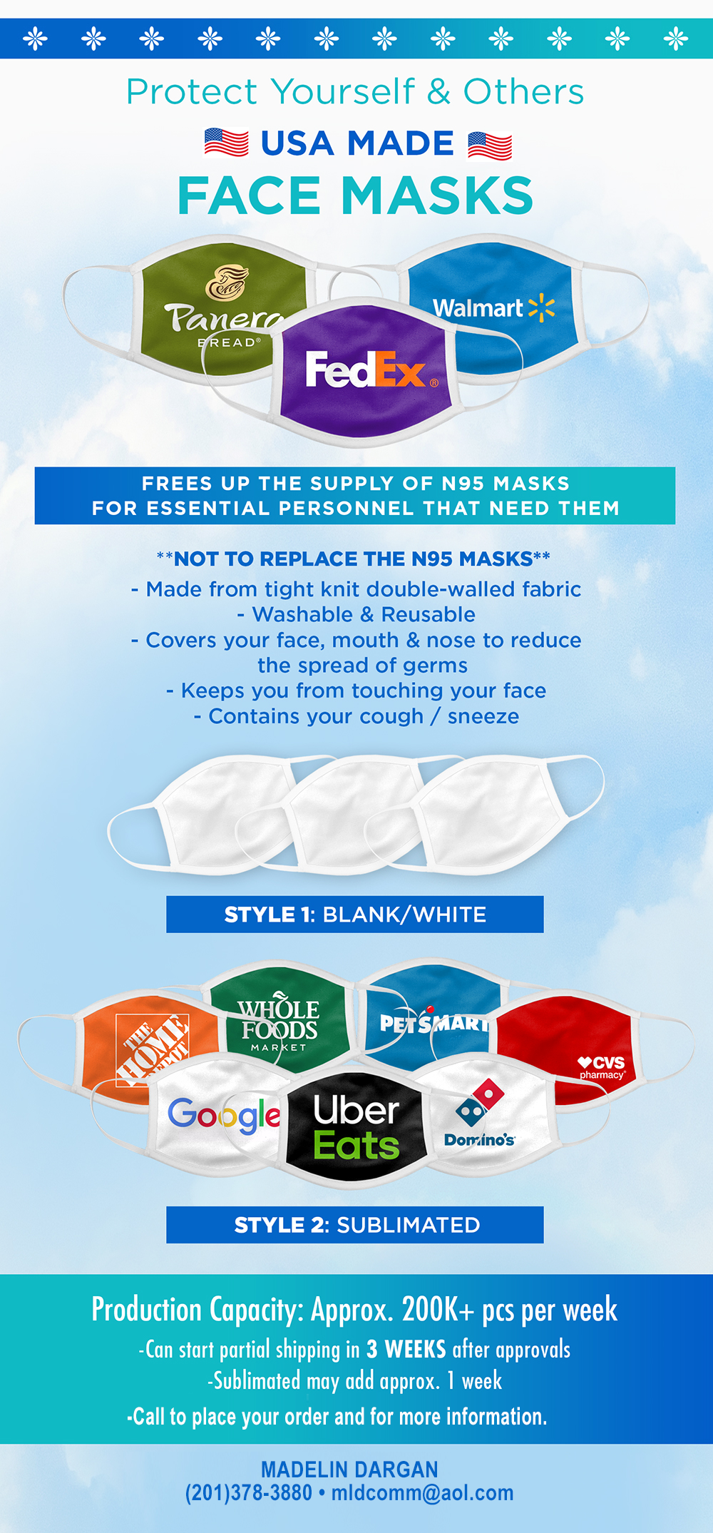 Custom Branded Face Masks by MLD Communications in Montclair, NJ ...