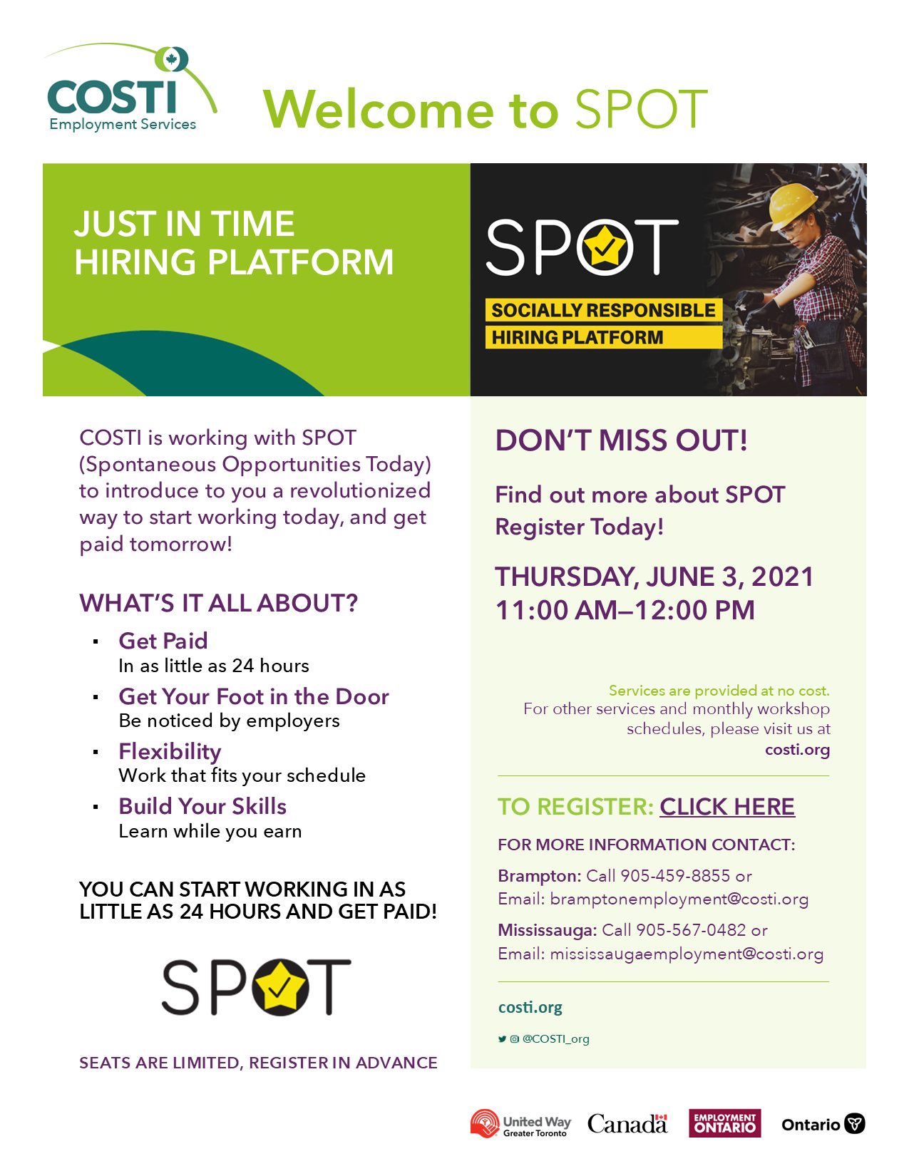 Welcome to SPOT - Just In Time Hiring Platform by COSTI Employment ...